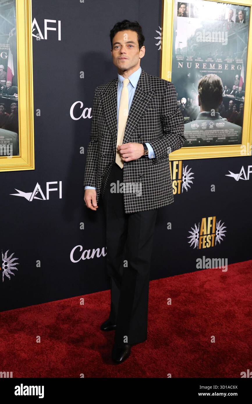 LOS ANGELES - OCT 24: Rami Malek at the 2025 AFI FEST - "Nuremberg ...