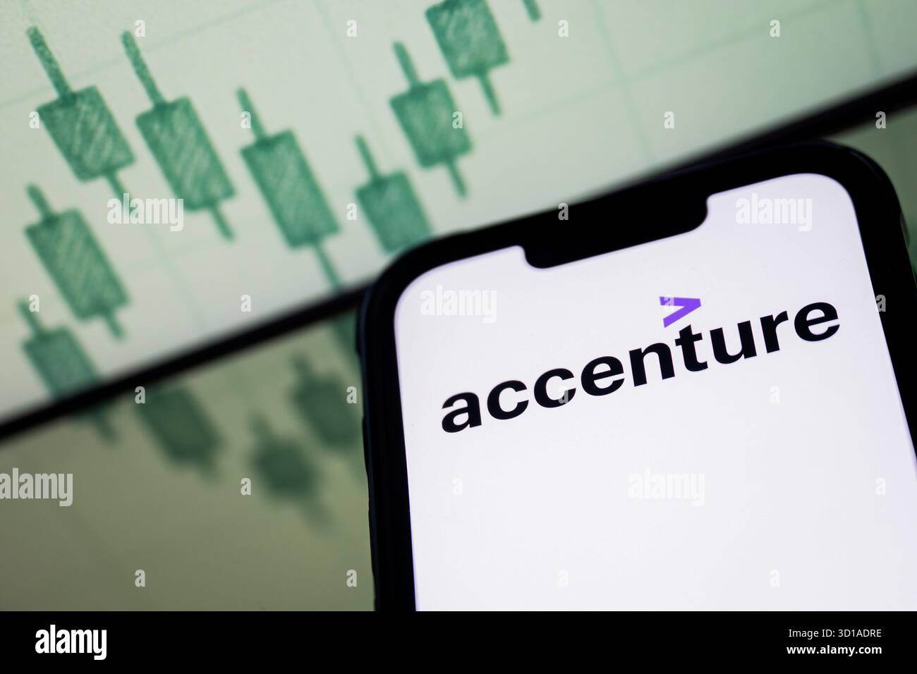 In this photo illustration, an Accenture logo seen displayed on a ...