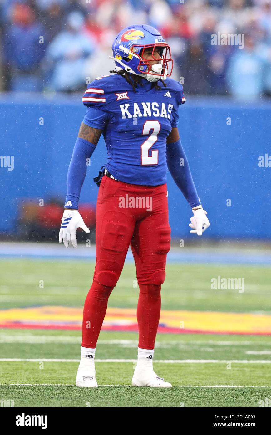 LAWRENCE, KS - OCTOBER 25: Kansas Jayhawks safety Lyrik Rawls (2) in ...