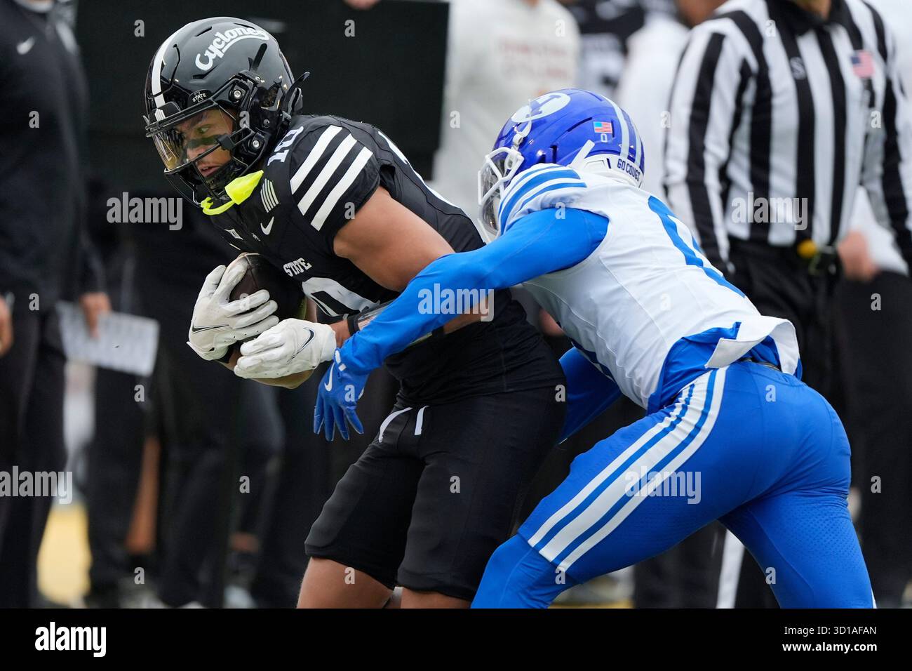 Iowa State wide receiver Carson Brown (10) runs the ball as BYU ...