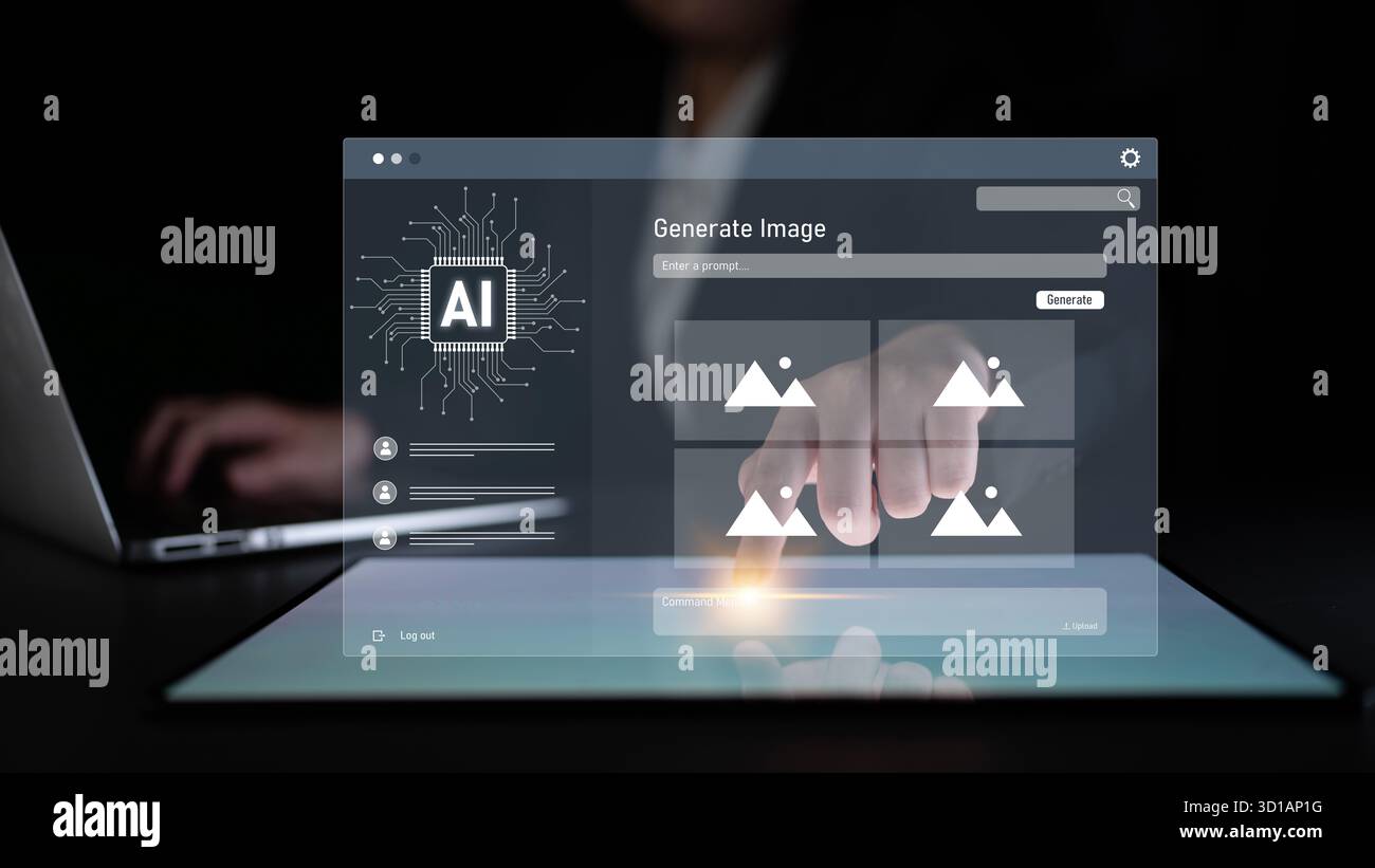 AI image generator interface enables image, AI, and generator process ...