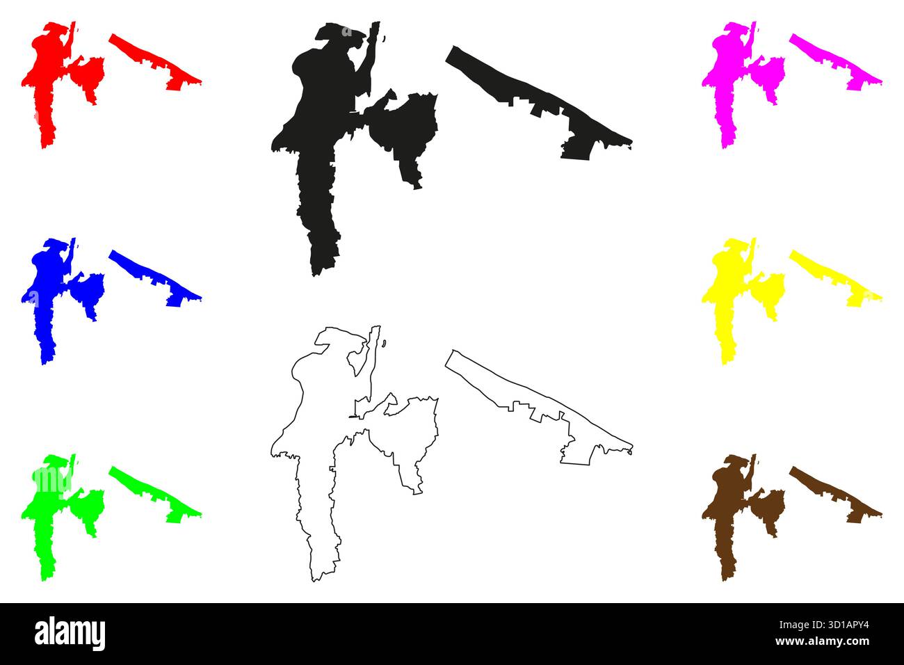 Tauranga city (New Zealand, North Island) map vector illustration ...