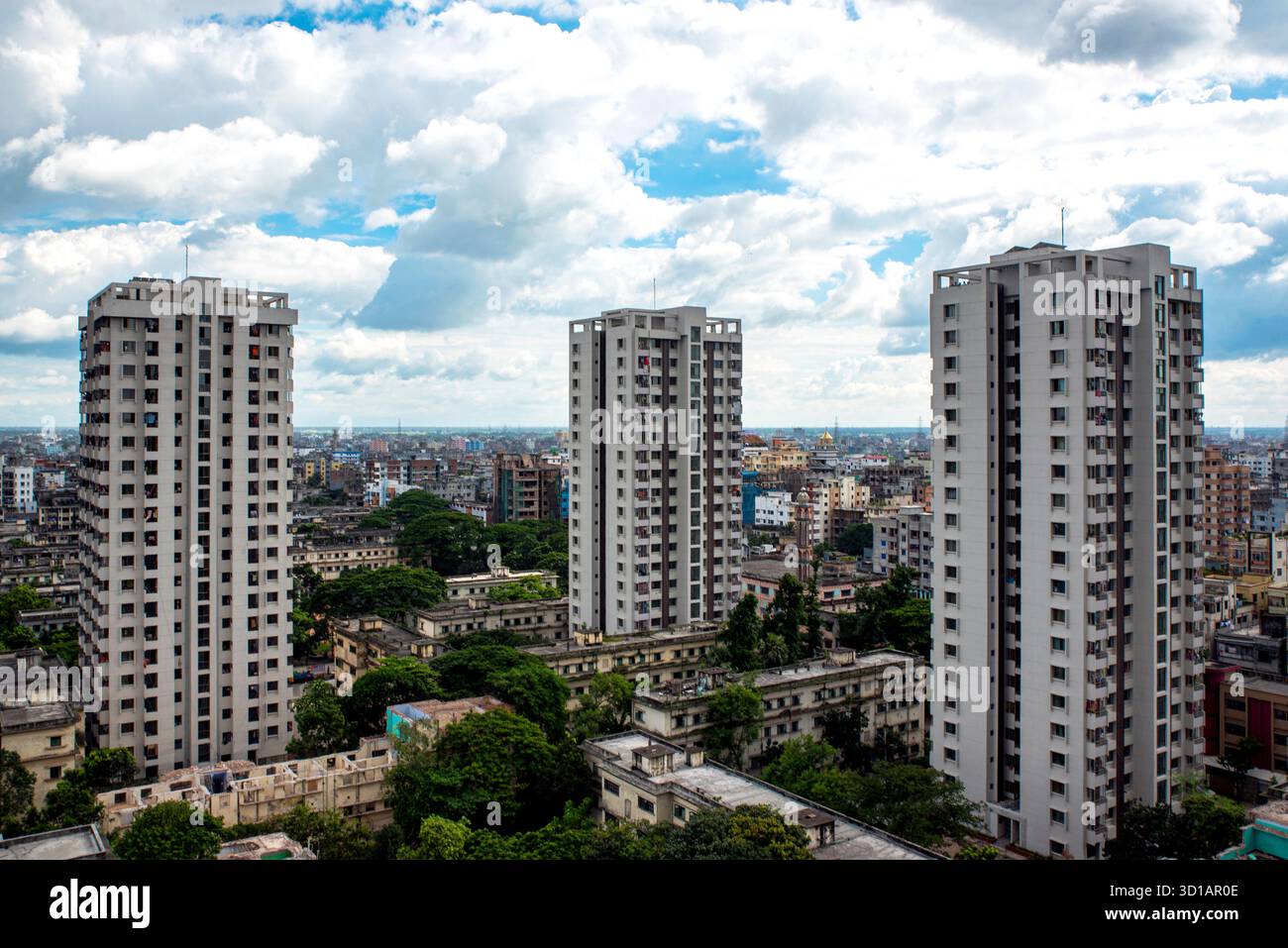 Modern High-Rise Buildings Surrounded by Urban Setting and Greenery ...