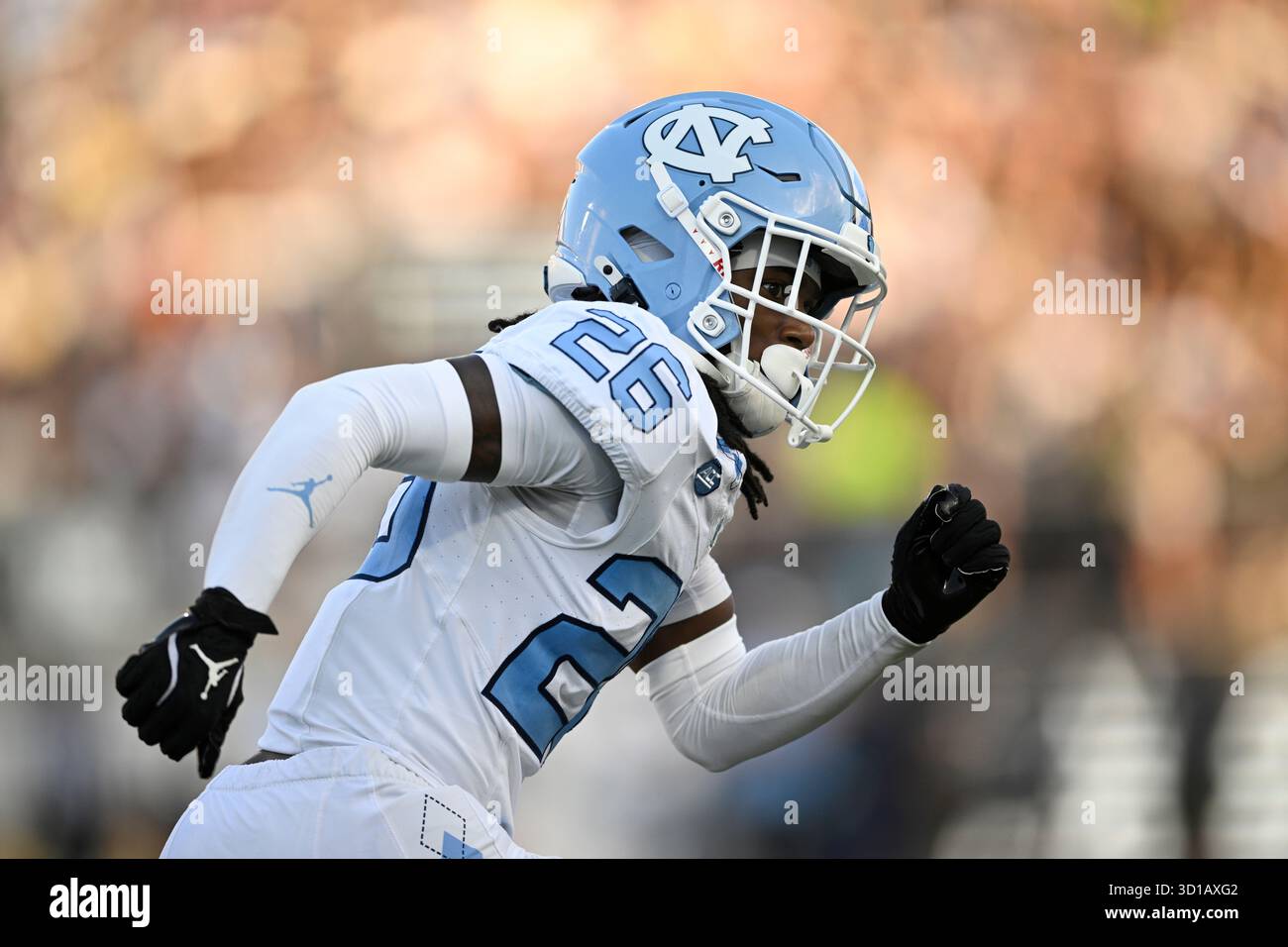 North Carolina defensive back Khalil Conley (26) follows a play against ...