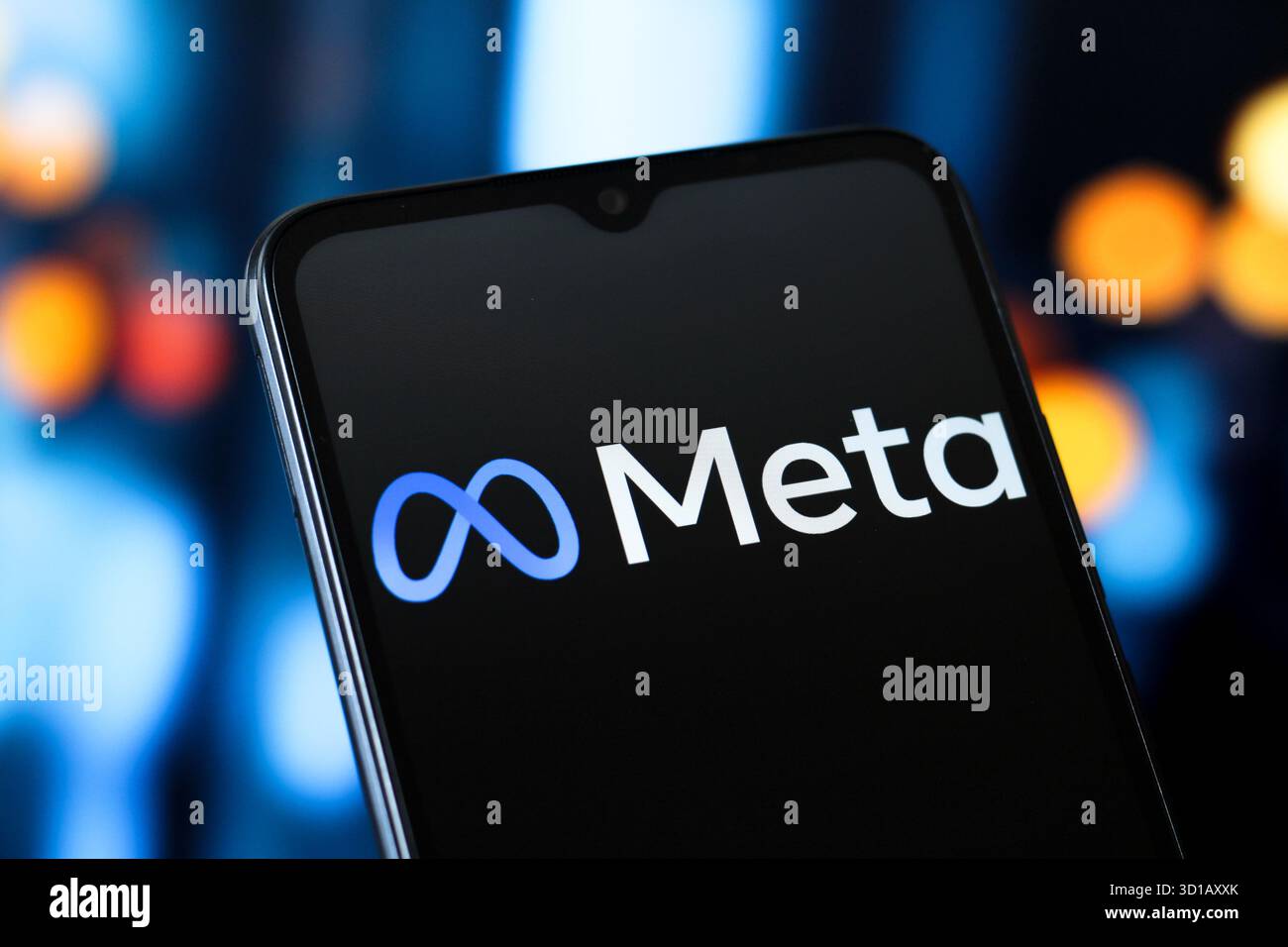 In this photo illustration, the Meta Platforms logo is seen displayed ...