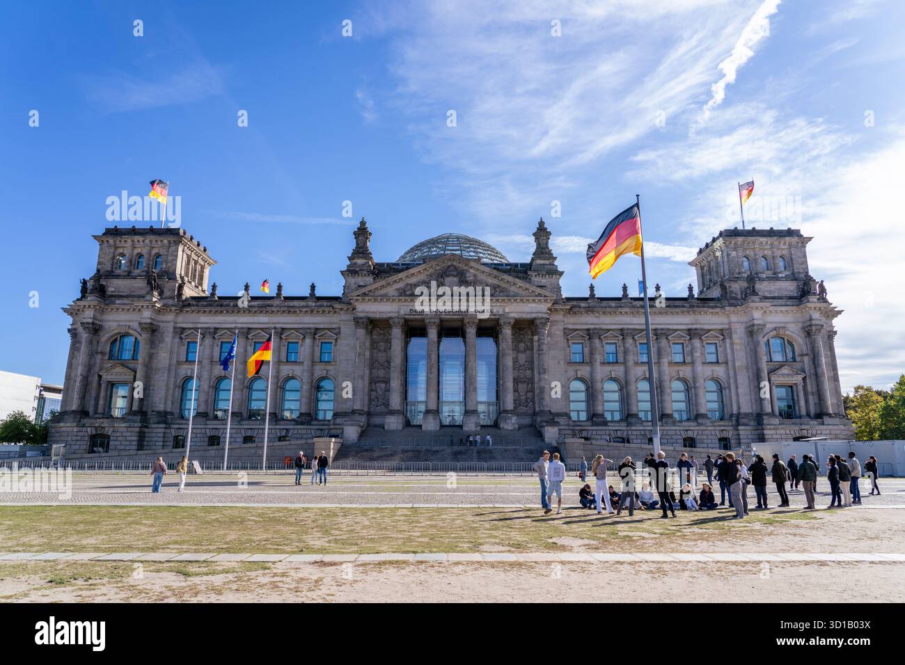 Berlin Germany - September 25 2025: The Reichstag With German Flags and ...