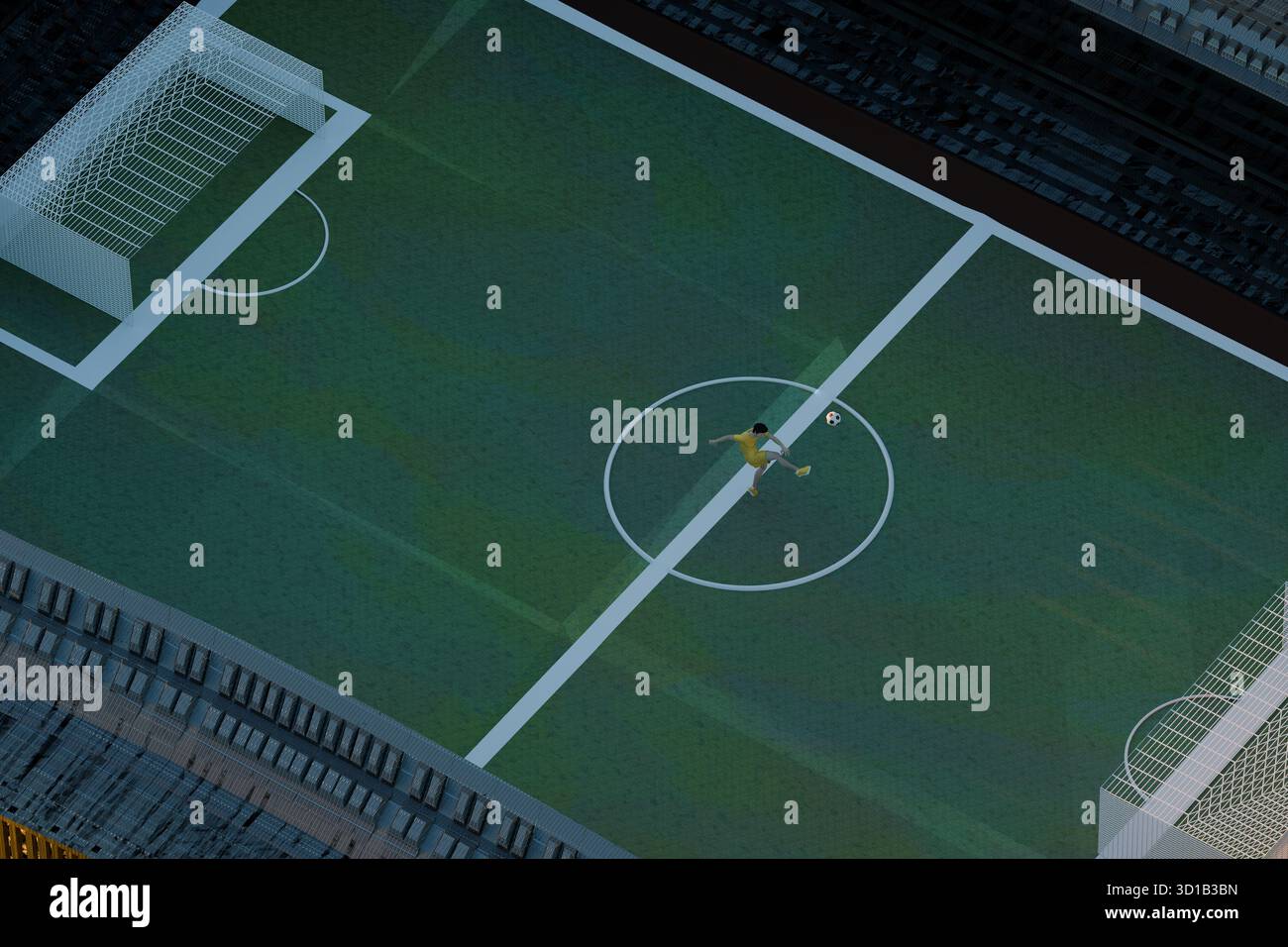 Soccer action scene from above hi-res stock photography and images - Alamy