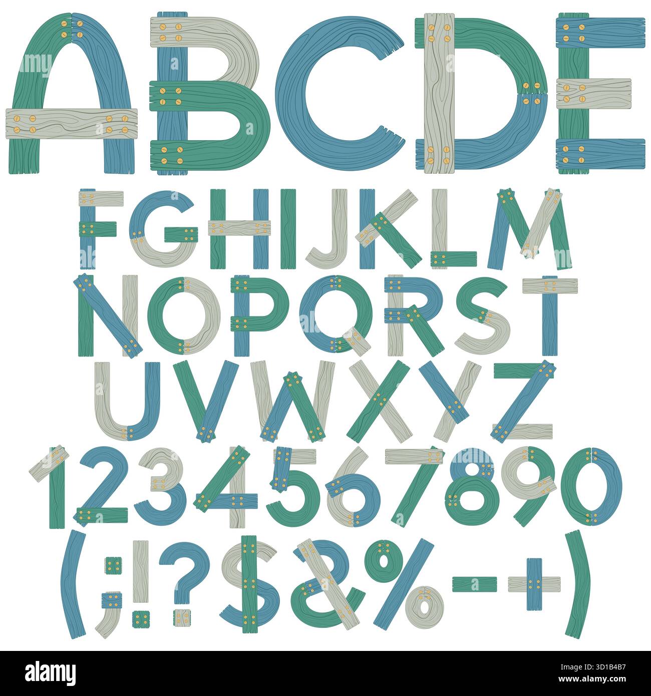 Wooden alphabet letters in Stock Vector Images - Alamy