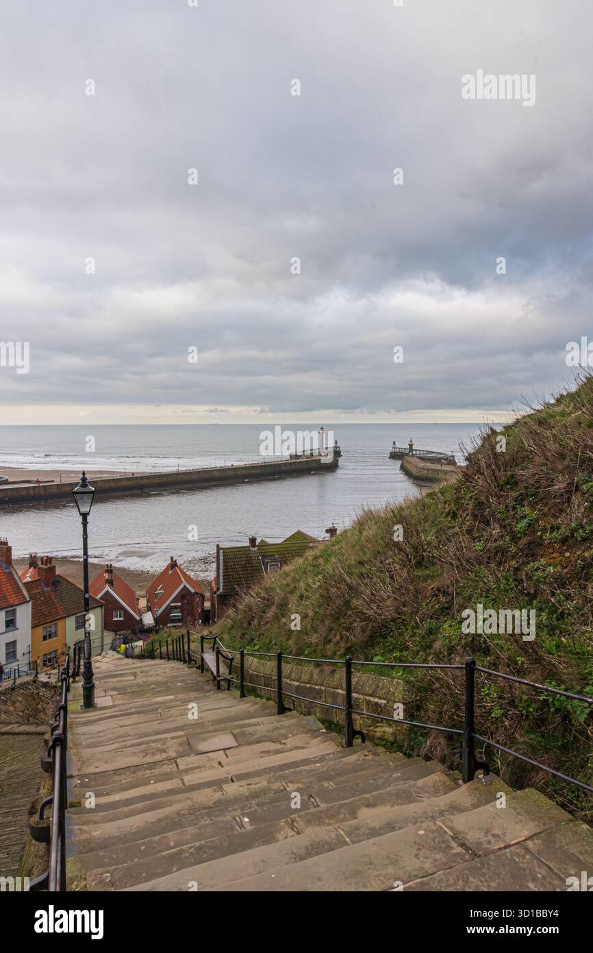 100 stairs Historic Coastal Townscape with Dramatic Sky and Maritime ...