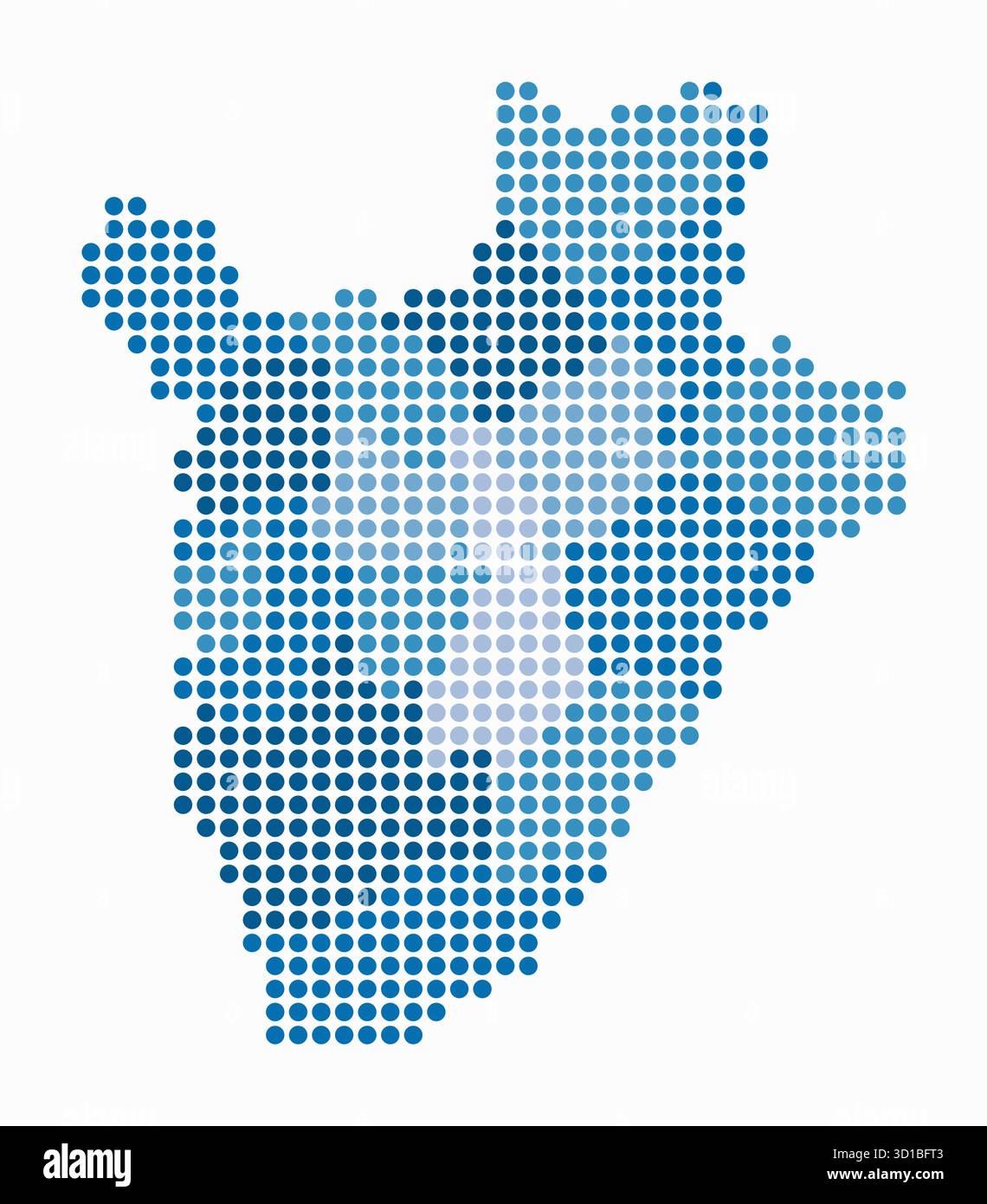 Burundi dotted map. Digital style map of the country on white ...
