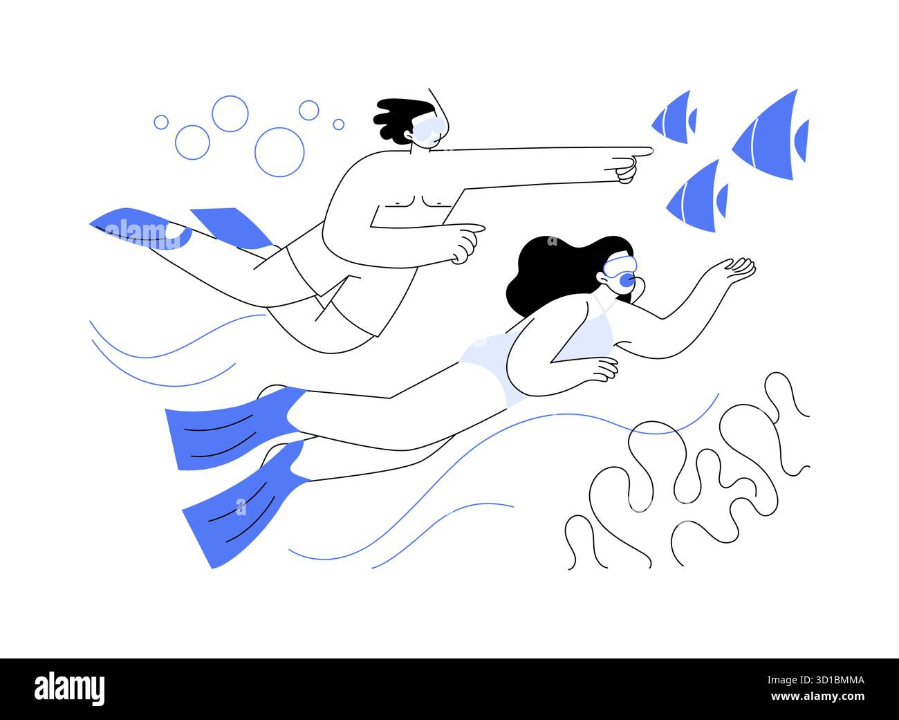 Snorkeling isolated cartoon vector Cut Out Stock Images & Pictures - Alamy