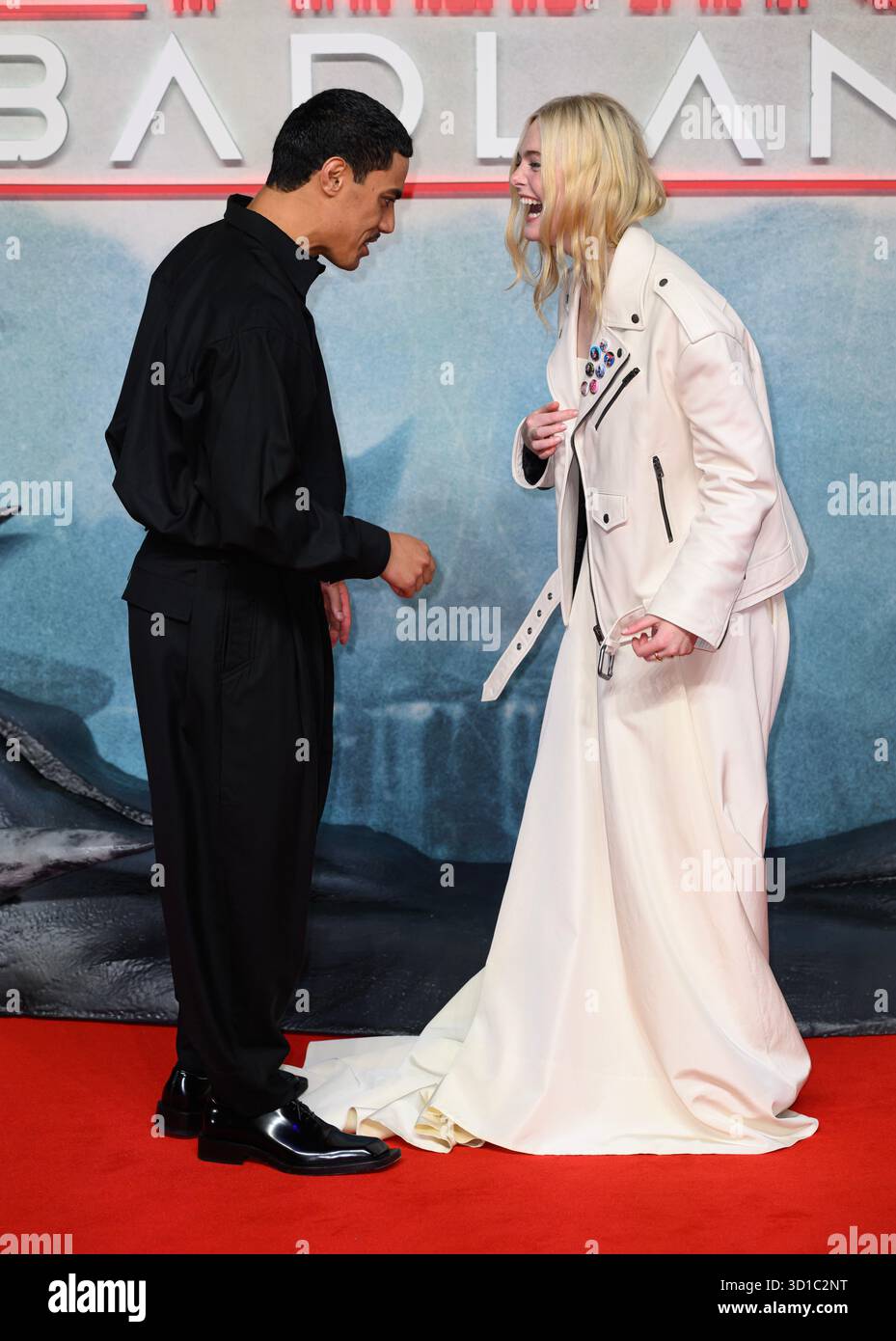 London, UK. October 27th, 2025. Dimitrius Koloamatangi and Elle Fanning ...