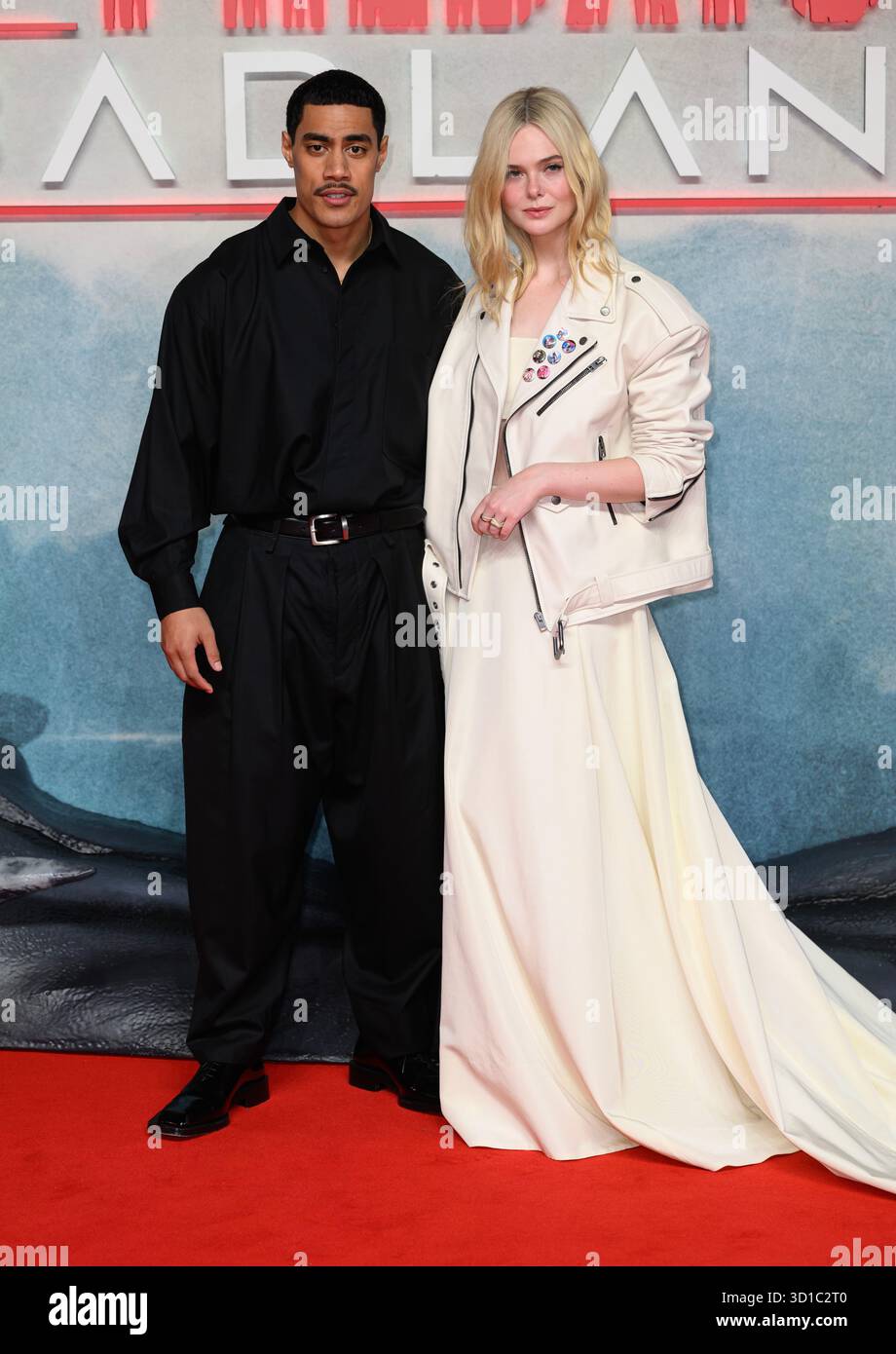 London, UK. October 27th, 2025. Dimitrius Koloamatangi and Elle Fanning ...