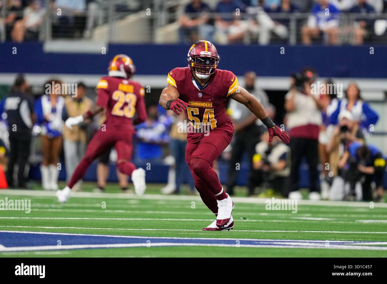 Washington Commanders linebacker Bobby Wagner (54) rushes against the ...