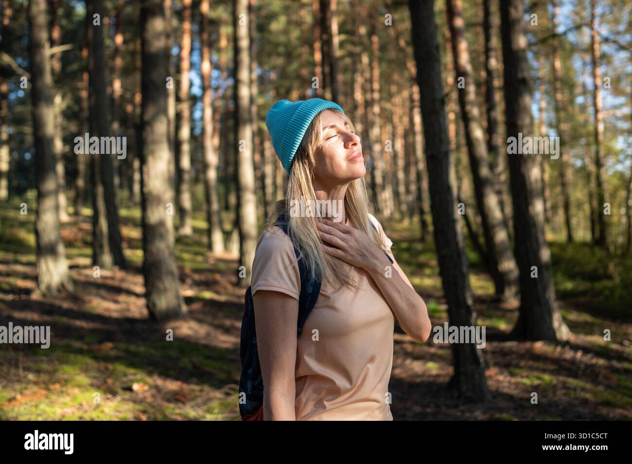 Relaxed inspired woman breathing hi-res stock photography and images ...