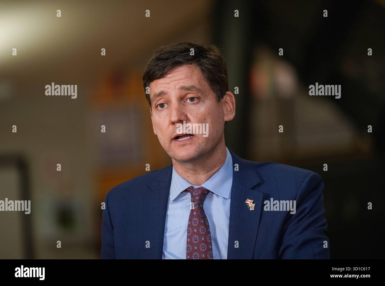 B.C. Premier David Eby speaks during a news conference, in Surrey, B.C., on Thursday, Sept. 4 ...