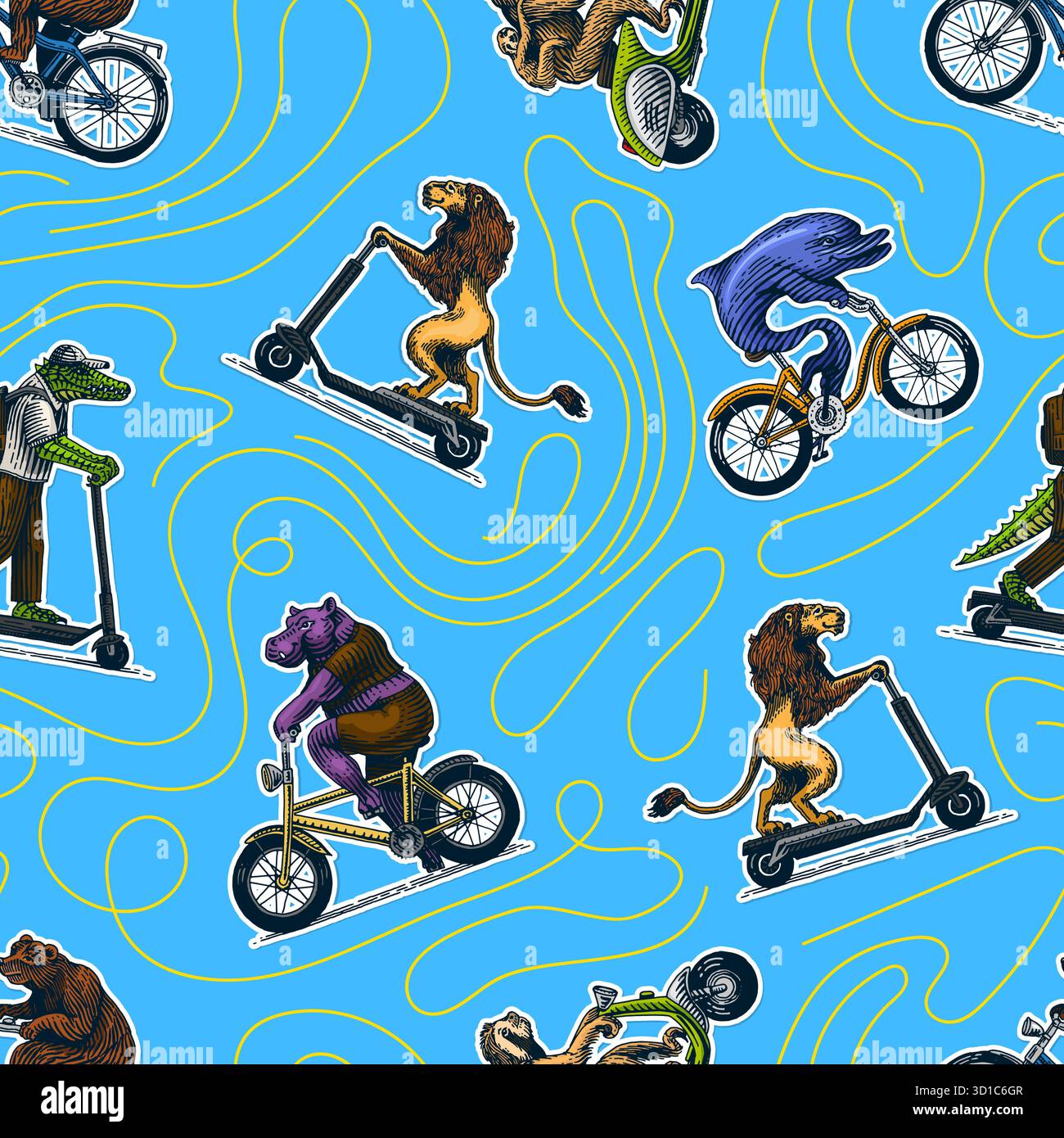 Cool girl on bike Stock Vector Images - Alamy