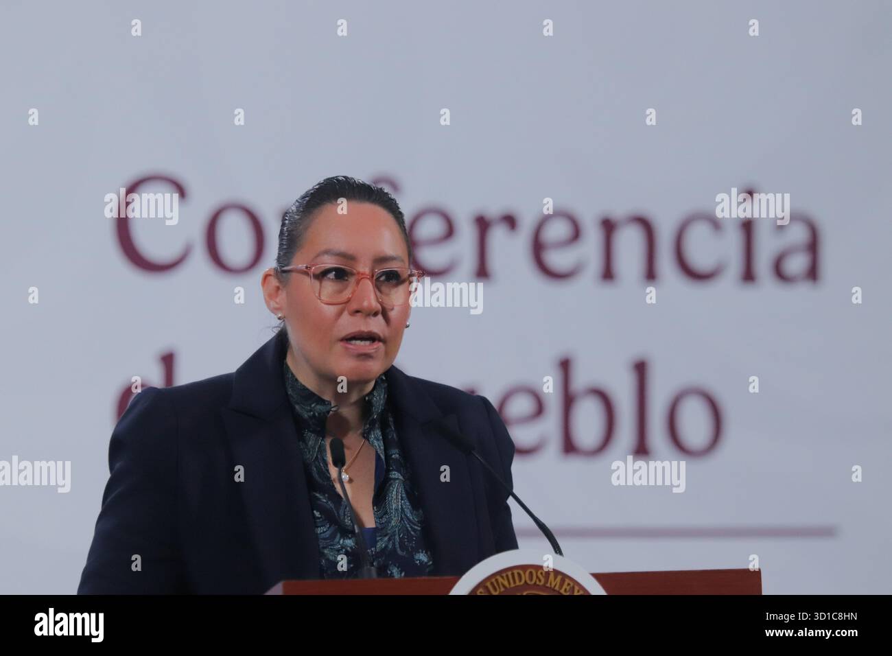 Gisel Galeano, Federal Attorney General speaks during a news conference ...
