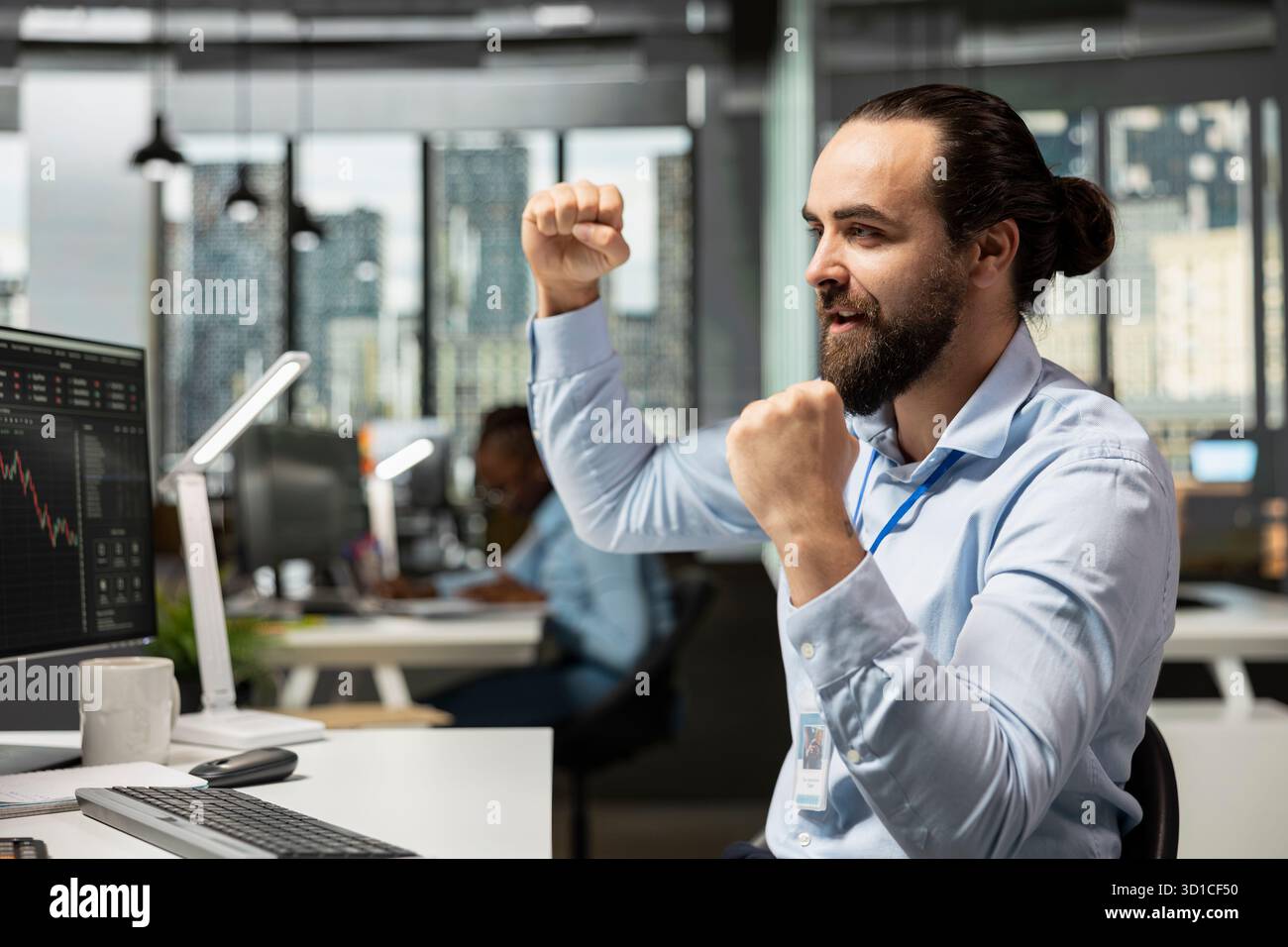 Trader pleased success stock exchange hi-res stock photography and ...