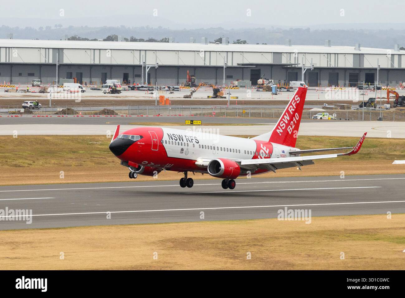 A NSW Rural Fire Service (RFS) 737 Large Air Tanker conducts the first ...