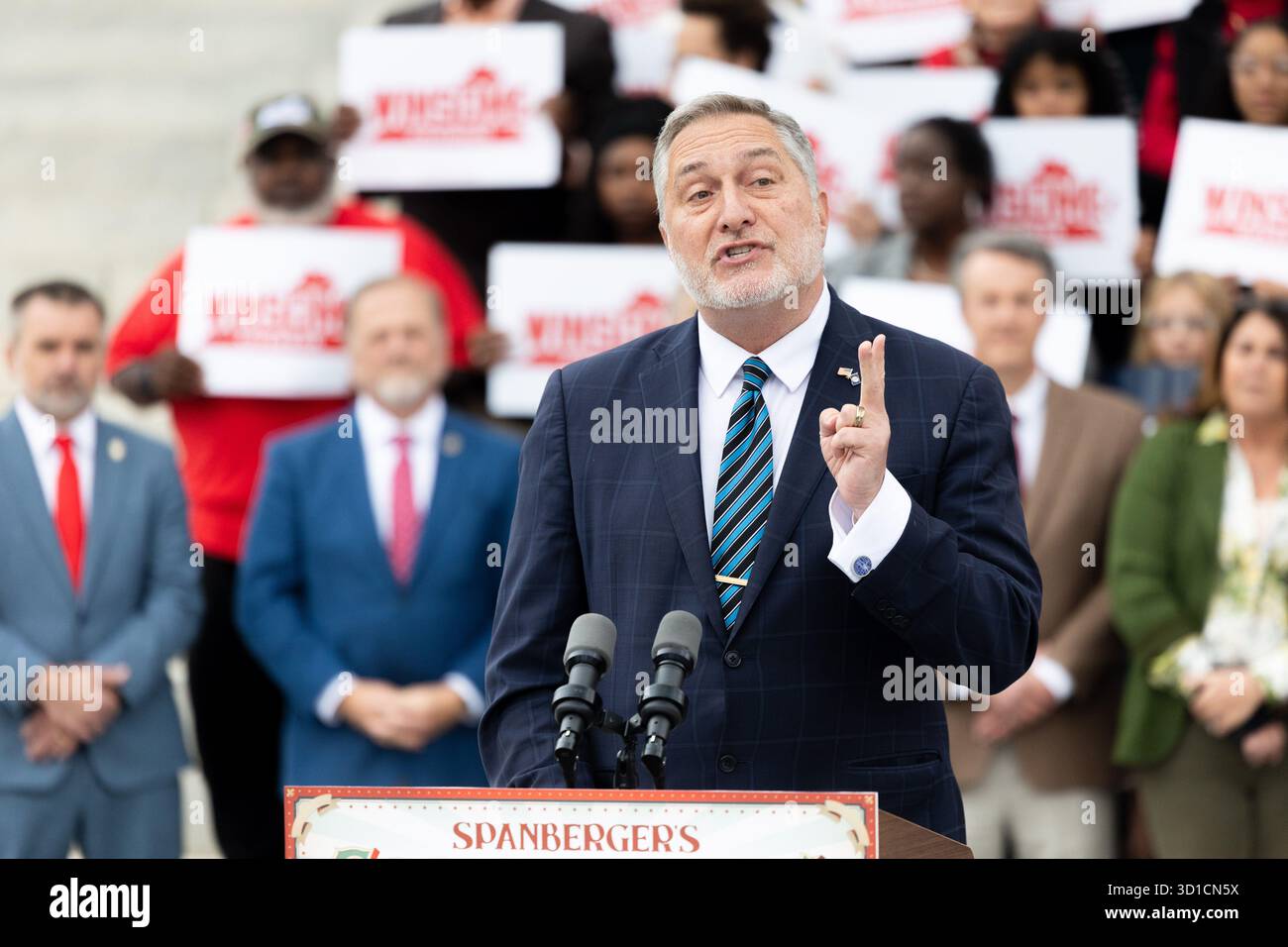 Republican Lt. Gov. candidate John Reid speaks during a news conference ...