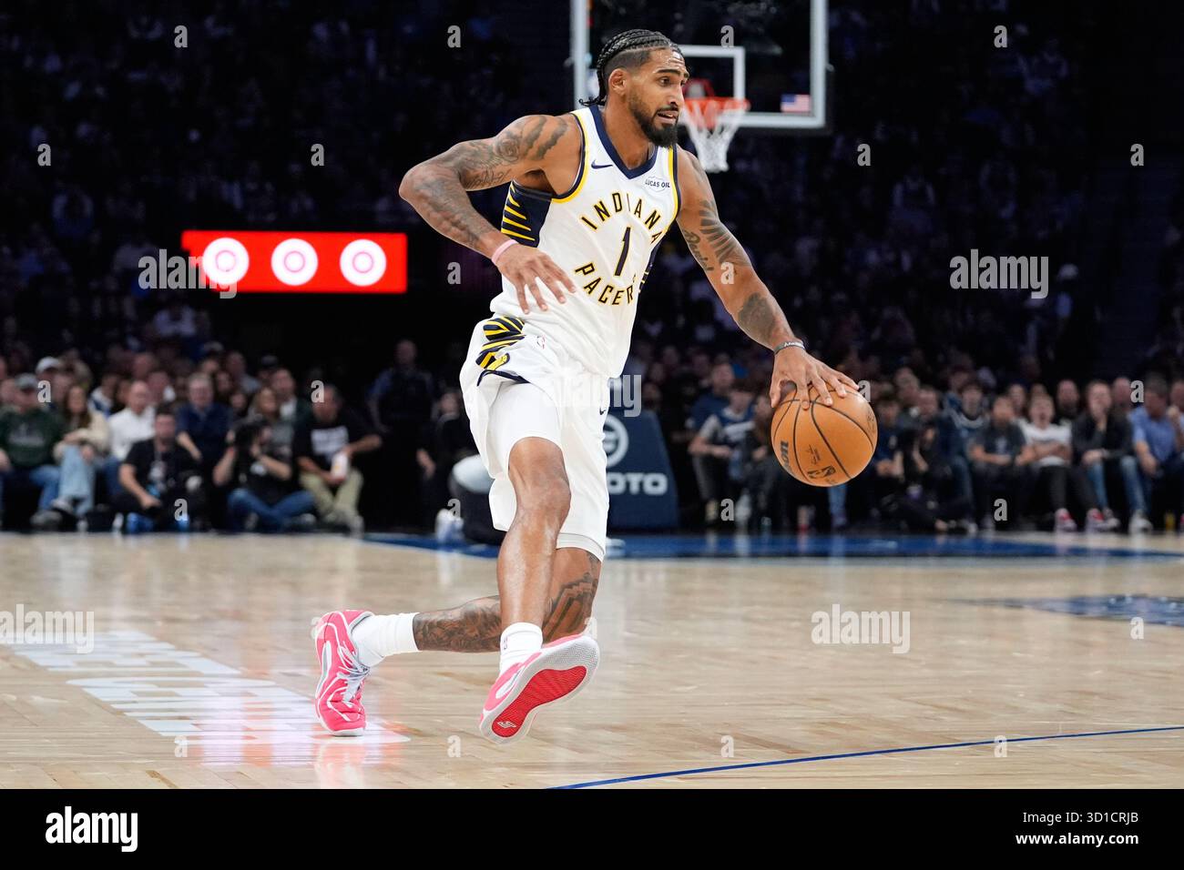 Indiana Pacers forward Obi Toppin (1) works toward the basket during ...