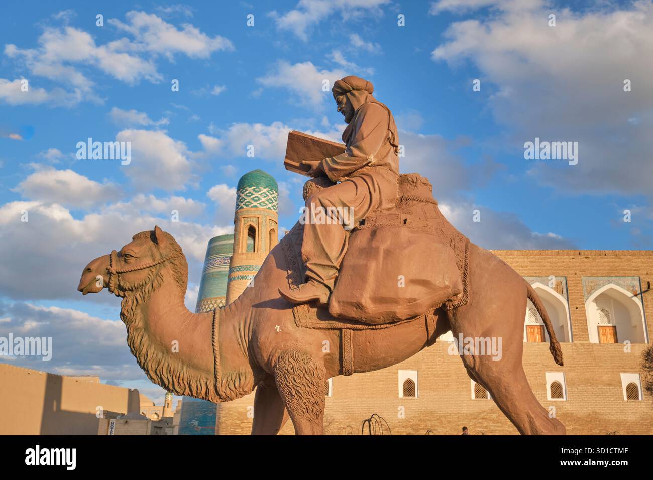 Detail of a large, bronze camel and merchant Silk Road caravan ...