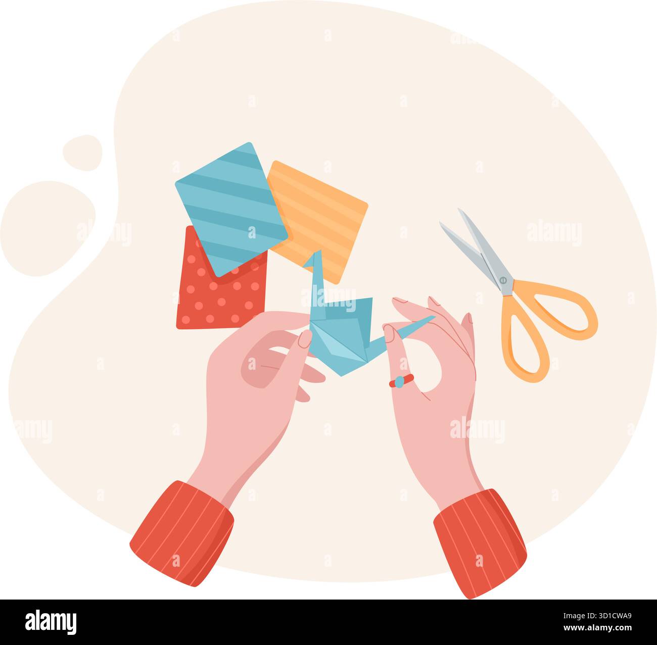 Hand Craft Origami Activity Stock Vector Image & Art - Alamy