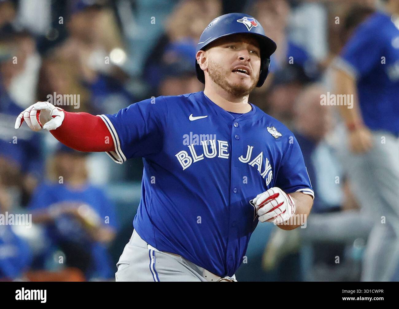 Toronto Blue Jays Alejandro Kirk (30) runs the bases after hitting a ...