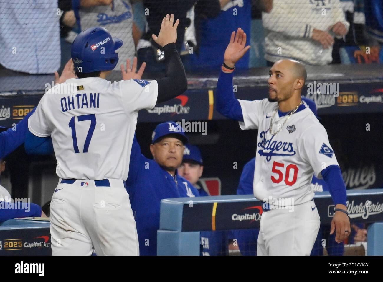 Los Angeles Dodgers designated hitter Shohei Ohtani (17) celebrates ...