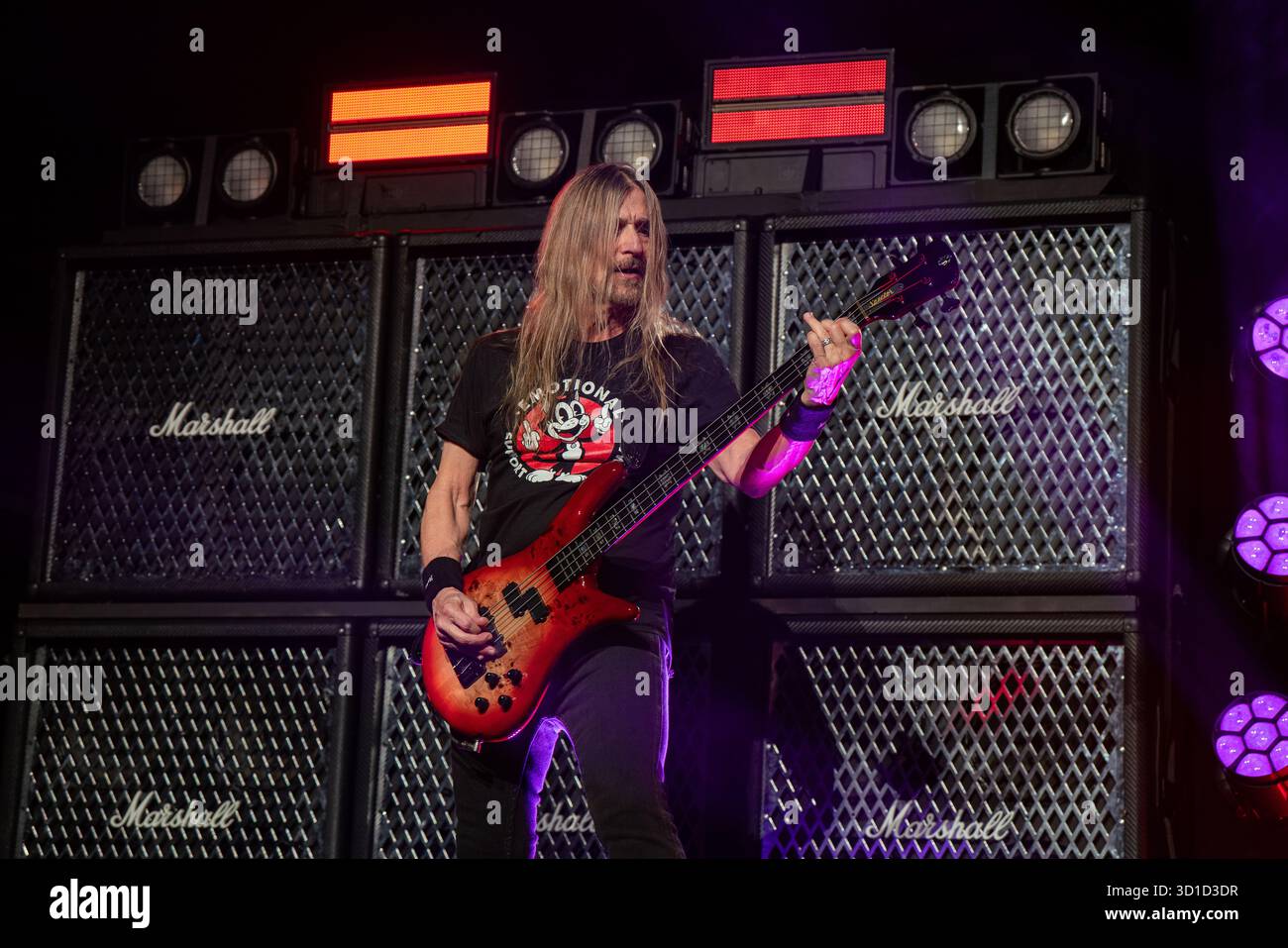 James LoMenzo of Megadeth seen playing live on stage. Megadeth played ...