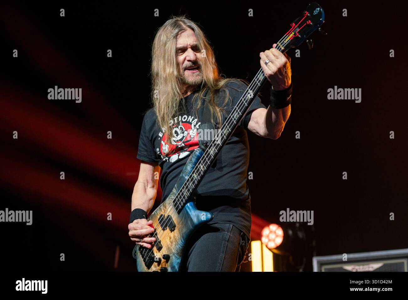 James LoMenzo of Megadeth seen playing live on stage. Megadeth played ...