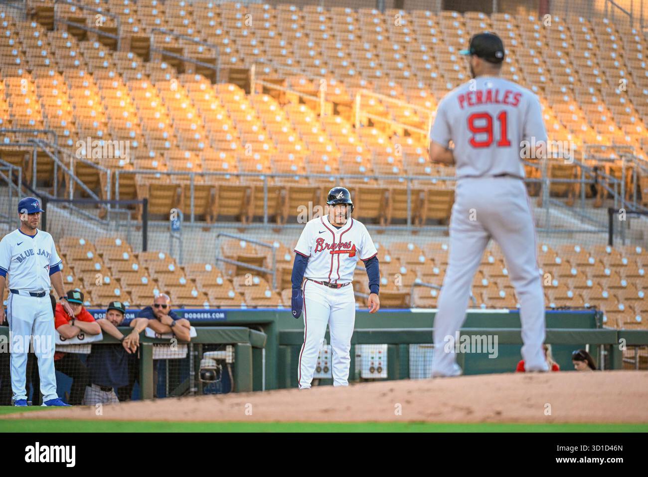 Glendale Desert Dogs designated hitter Nacho Alvarez Jr. (67) takes his ...