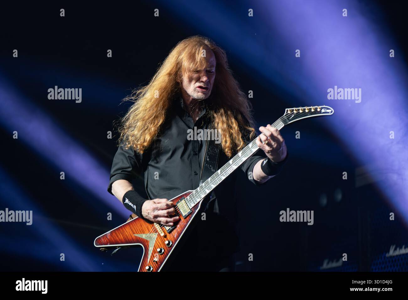 Dave Mustaine of Megadeth seen performing live on stage. Megadeth ...