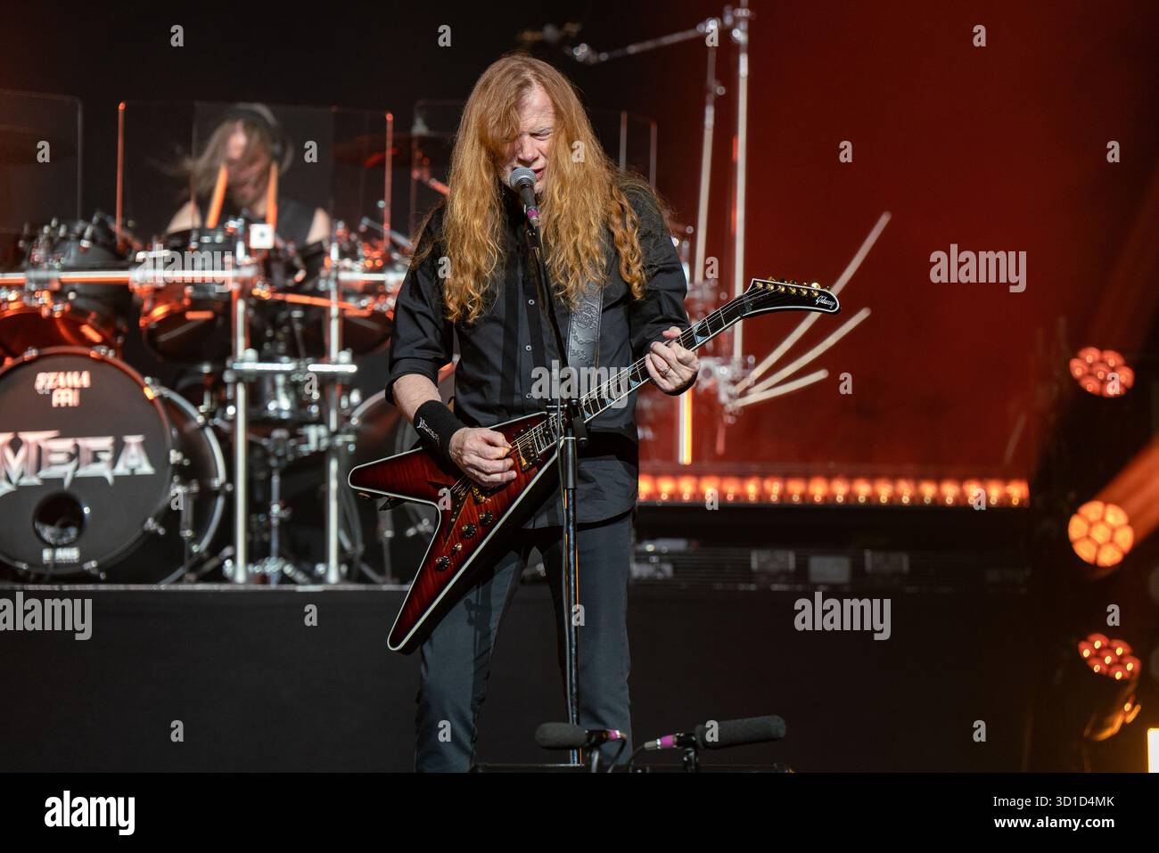 Dave Mustaine of Megadeth seen performing live on stage. Megadeth ...