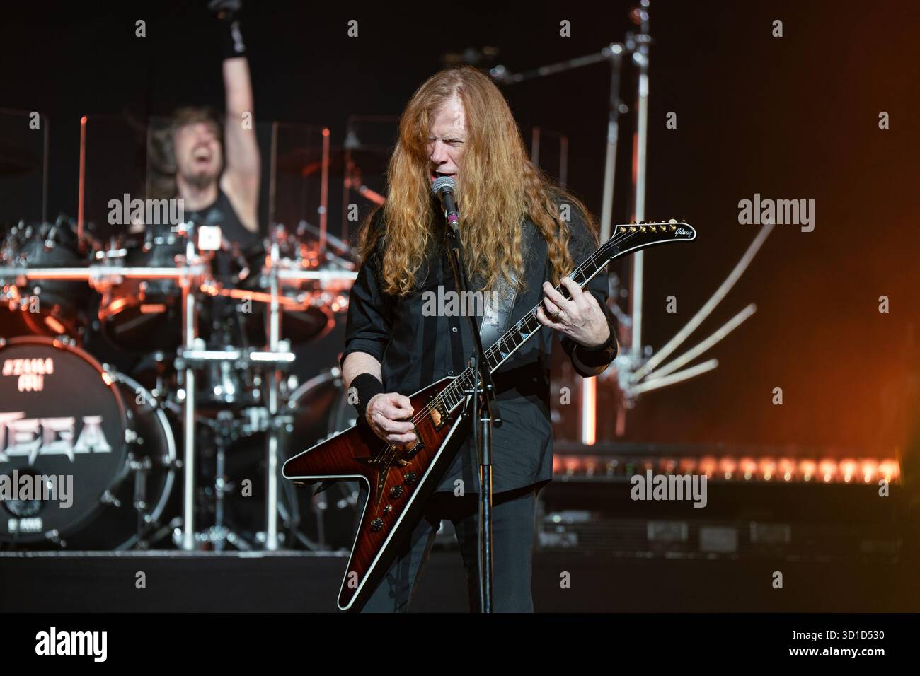Dave Mustaine of Megadeth seen performing live on stage. Megadeth ...