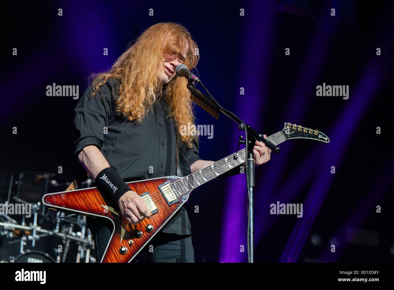 Dave Mustaine of Megadeth seen performing live on stage. Megadeth ...