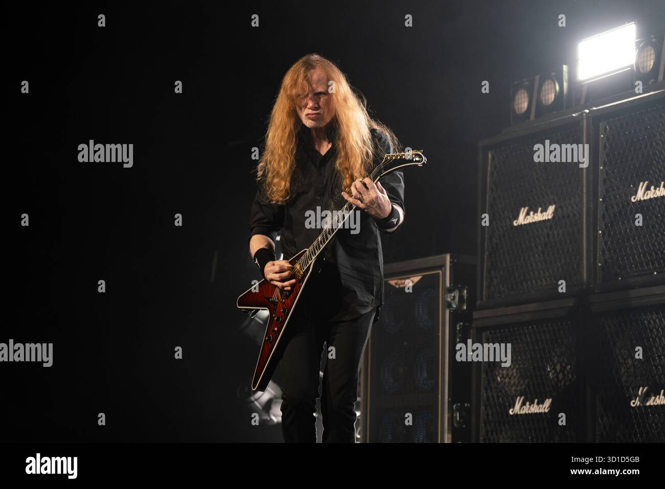 Dave Mustaine of Megadeth seen performing live on stage. Megadeth ...