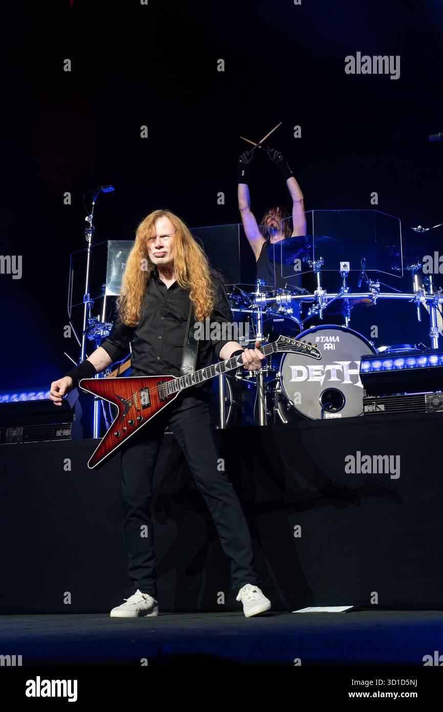 Dave Mustaine of Megadeth seen performing live on stage. Megadeth ...