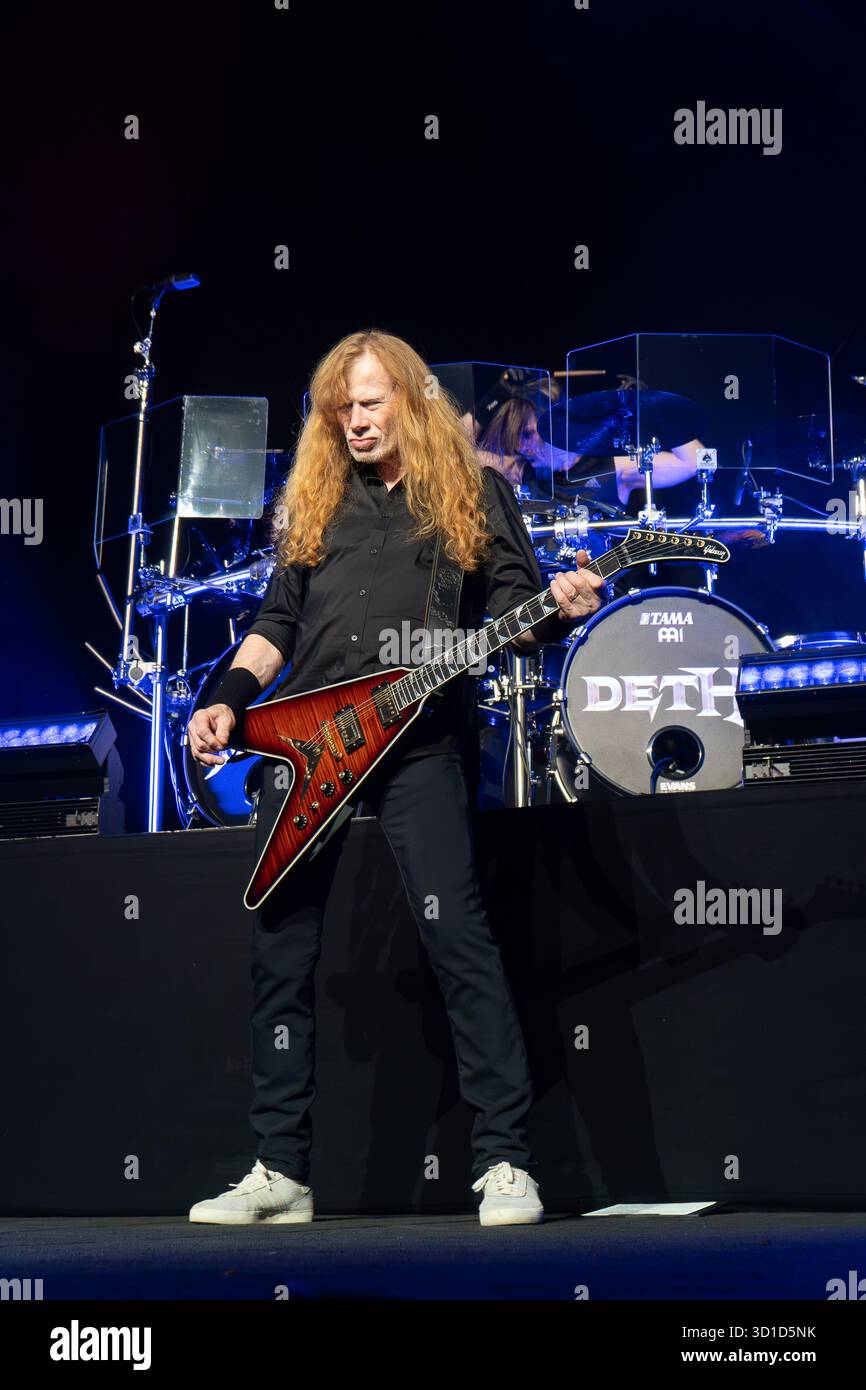 Dave Mustaine of Megadeth seen performing live on stage. Megadeth ...