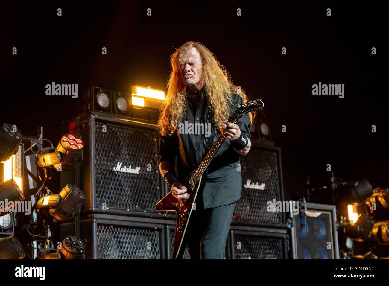 Dave Mustaine of Megadeth seen performing live on stage. Megadeth ...