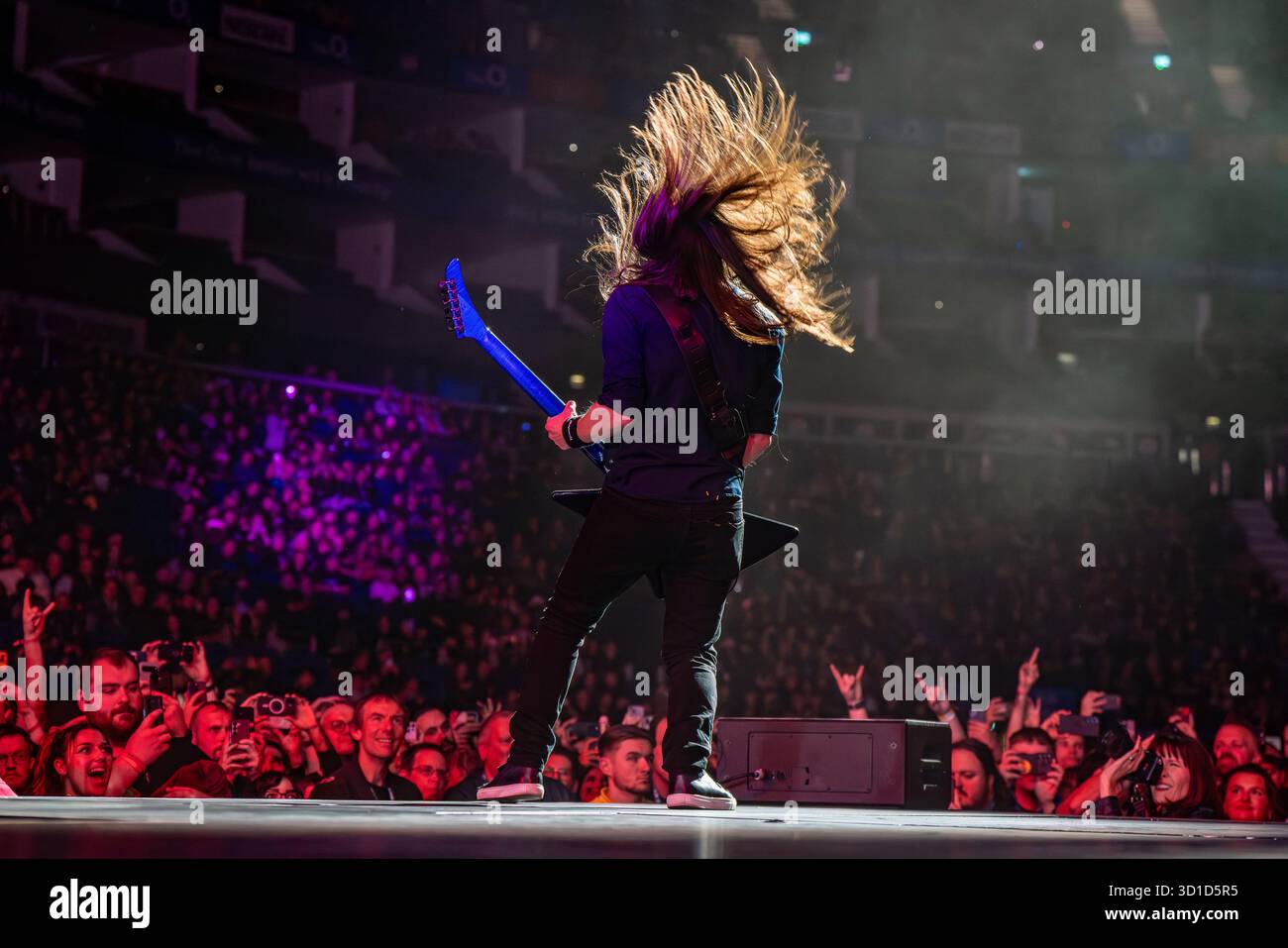 Teemu Mäntysaari of Megadeth seen performing live on stage. Megadeth ...