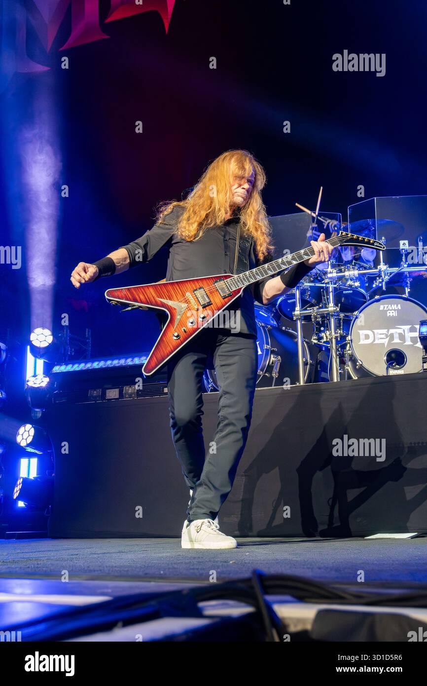 Dave Mustaine of Megadeth seen performing live on stage. Megadeth ...