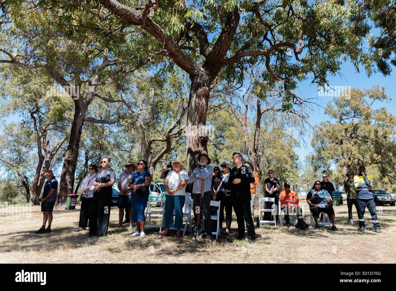 Community members are seen during the annual memorial gathering at ...