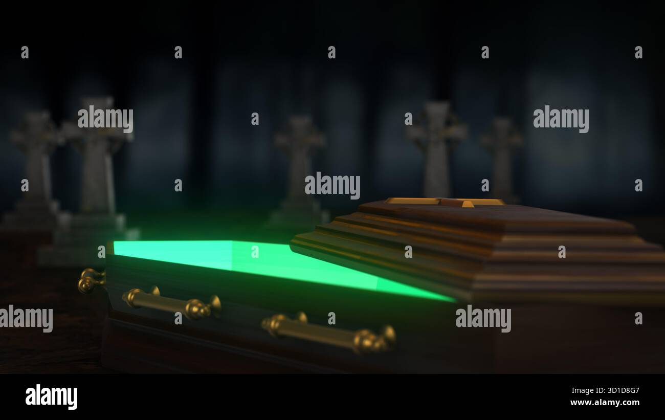 Creepy shaking coffin emerging hi-res stock photography and images - Alamy