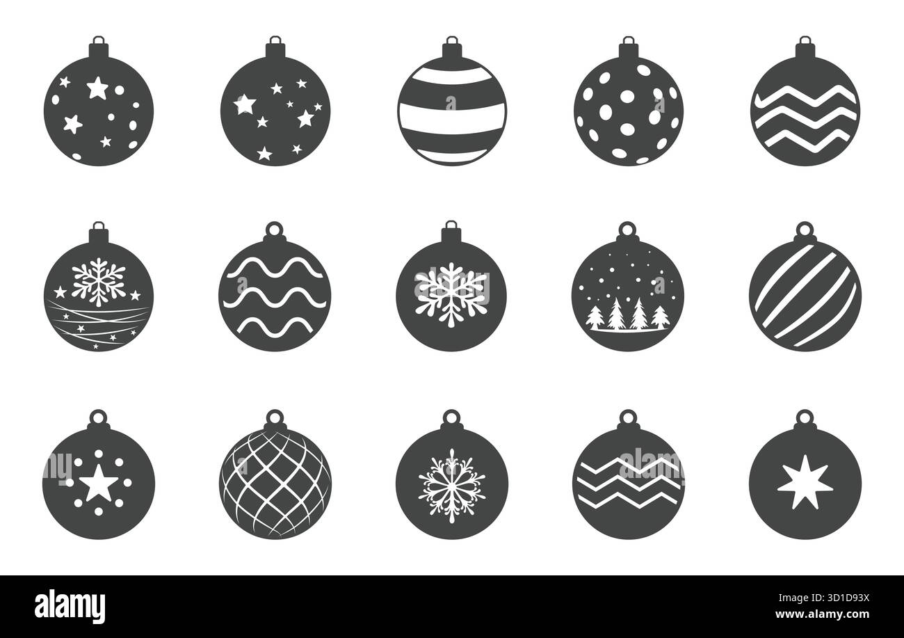 Set of Christmas ball silhouette, vector, Christmas ball svg, Christmas ...