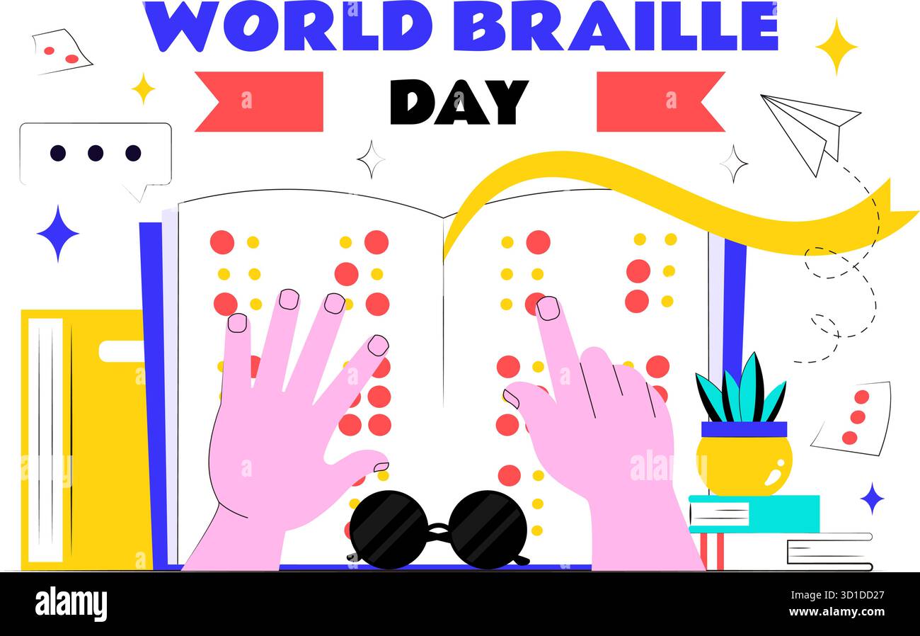 World Braille Day Vector Illustration Celebrating January 4th ...
