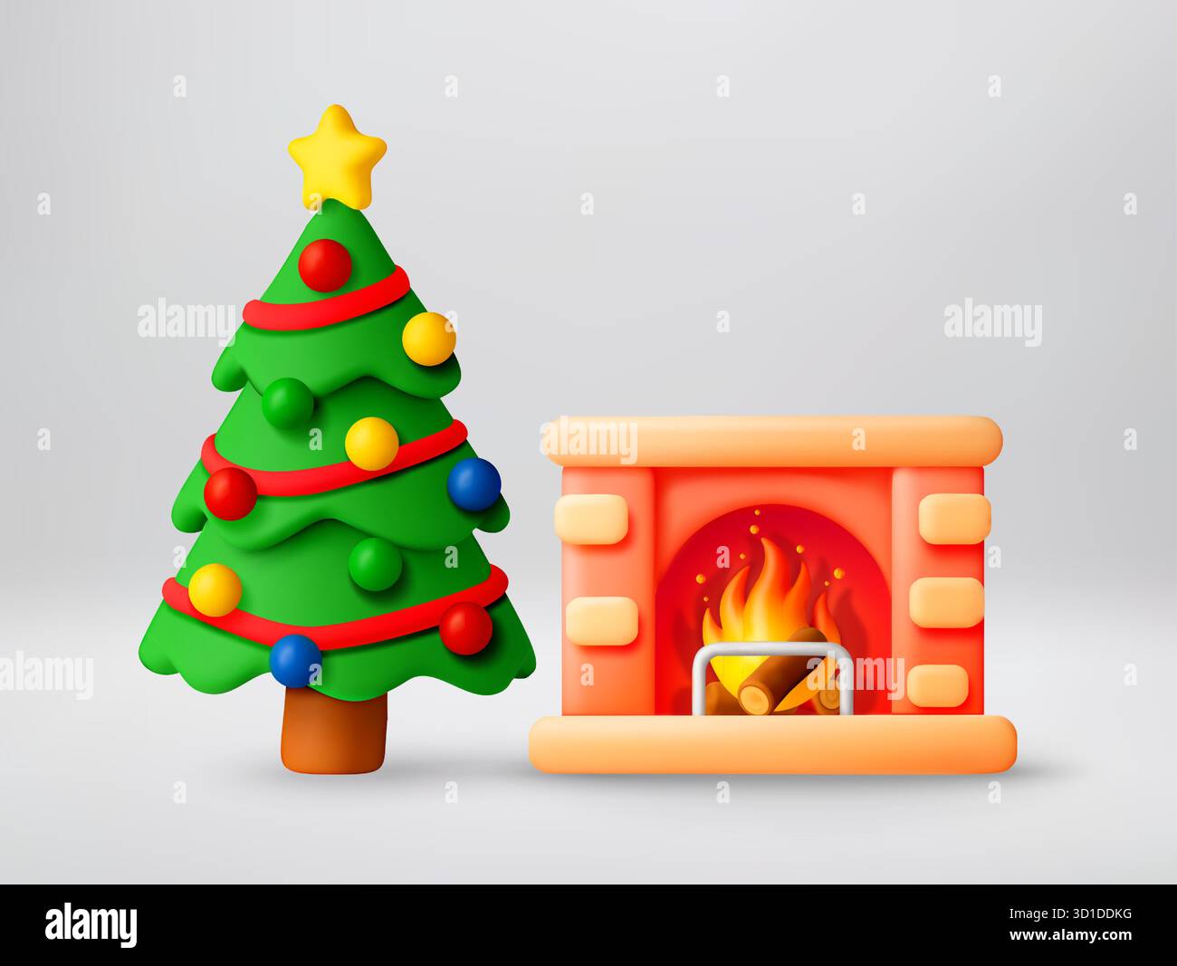 Christmas tree yellow toy Stock Vector Images - Alamy