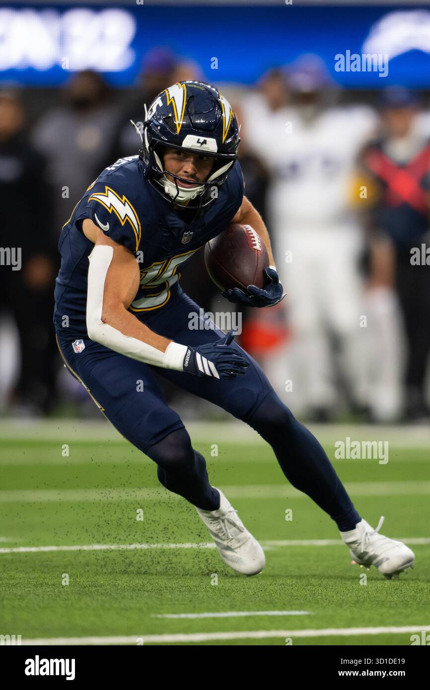 Los Angeles Chargers wide receiver Ladd McConkey (15) runs during an ...