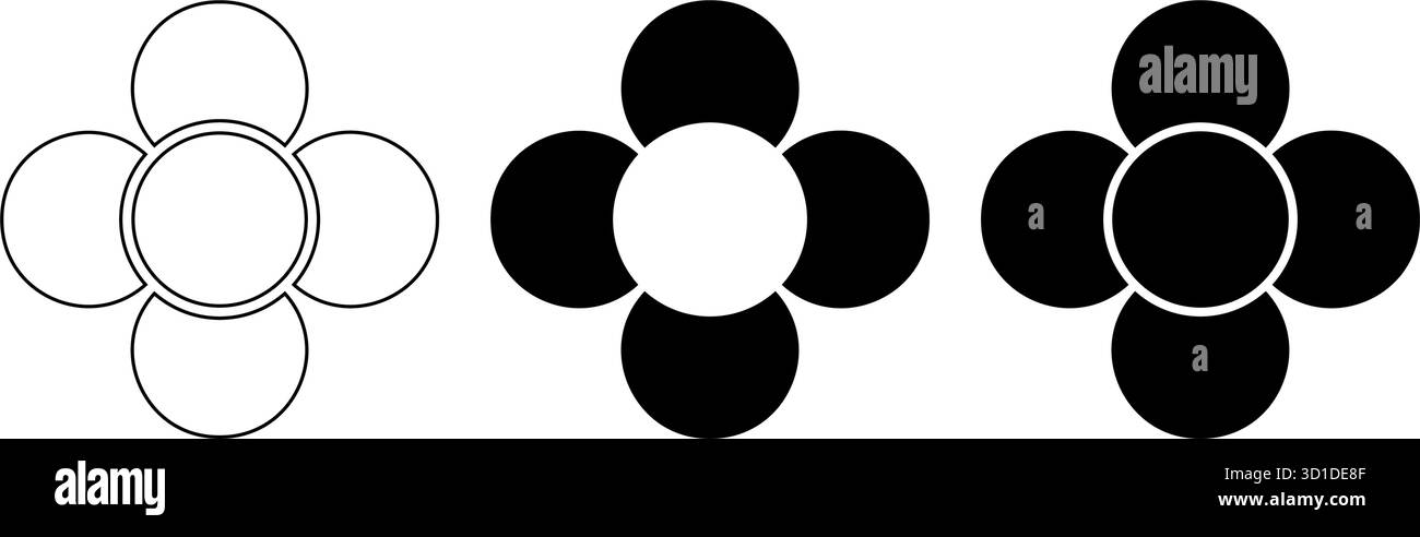 Flower diagram with 4 petals. Flower with four leaves flat shape icon ...